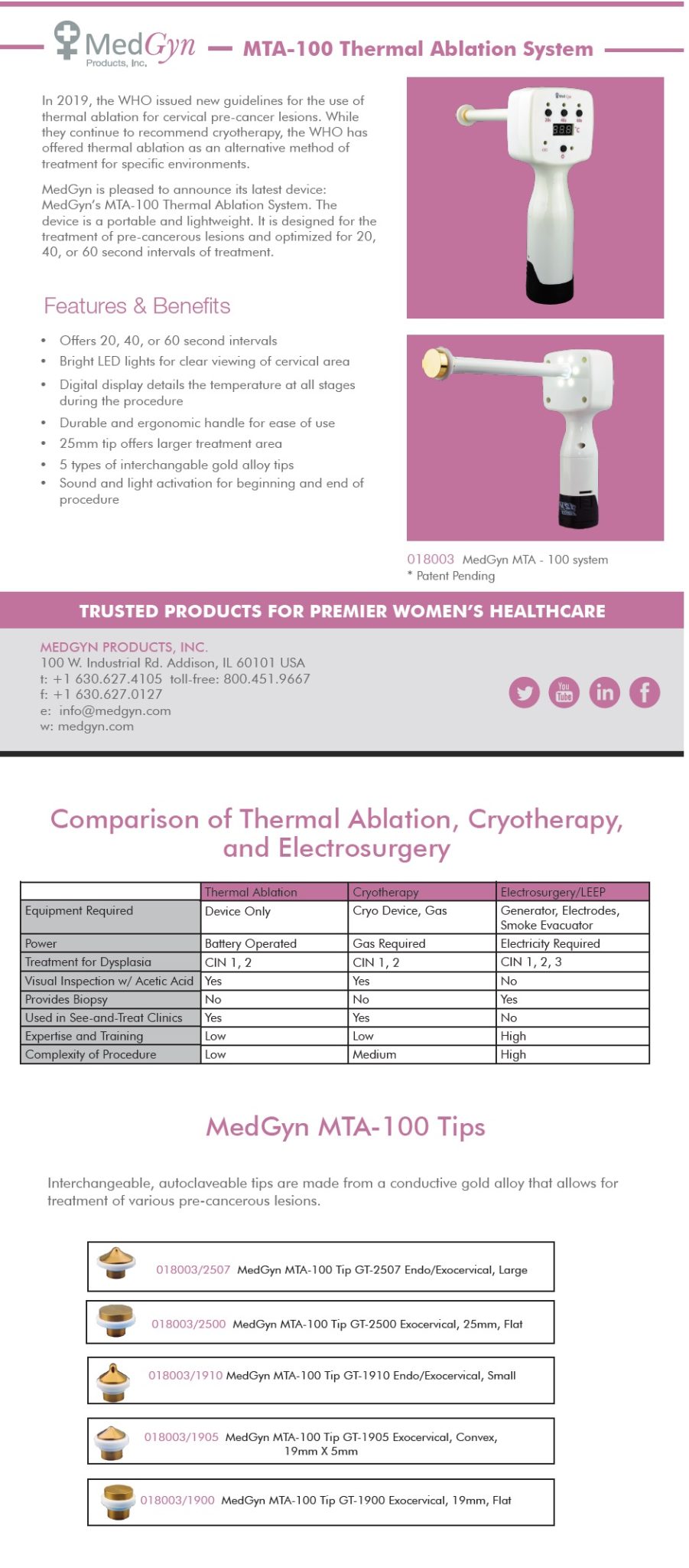 MTA - 100 Thermal Ablation System - Benway